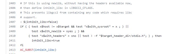 Investigating The Effects Of Gccs Without Headers And With Newlib Configuration Flags