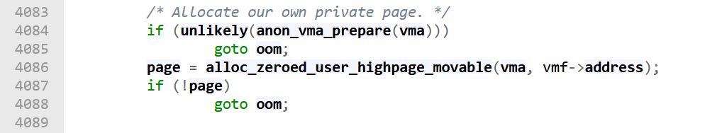 Linux Kernel demand paging: mapping anonymous memory into a user process's address space