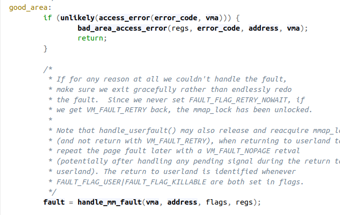 Linux Kernel demand paging: mapping anonymous memory into a user process's address space